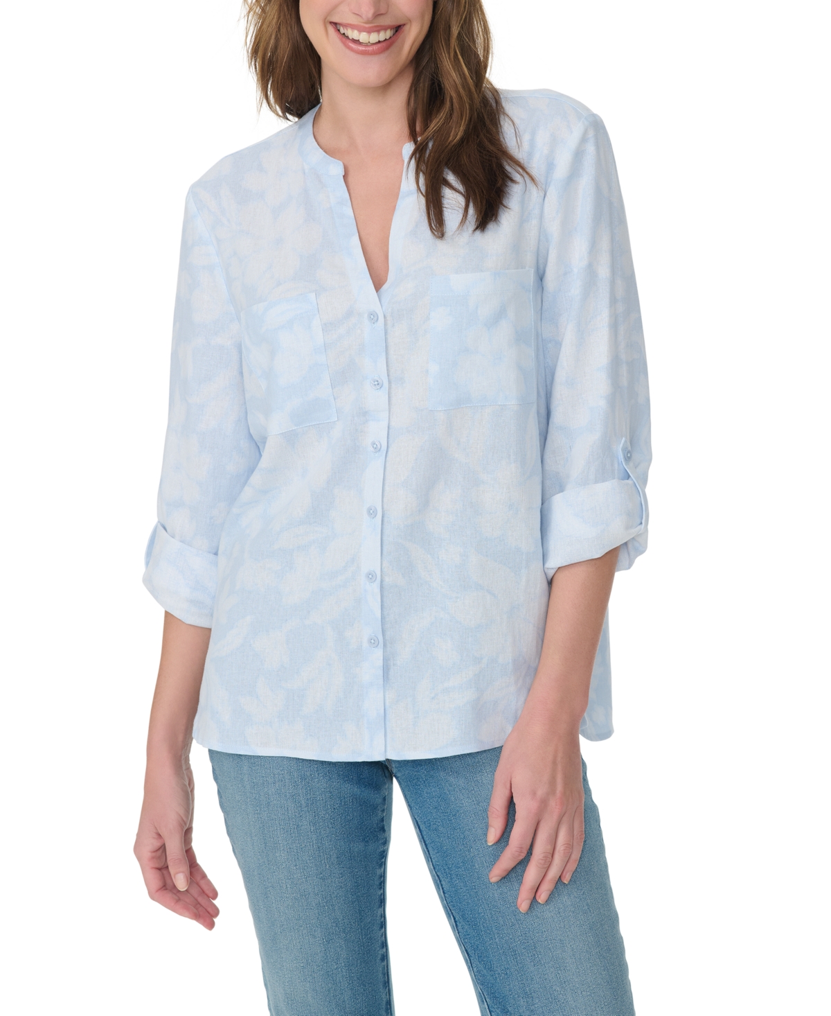 Click here for Gloria Vanderbilt Womens Sabina Band Collar Top -... prices