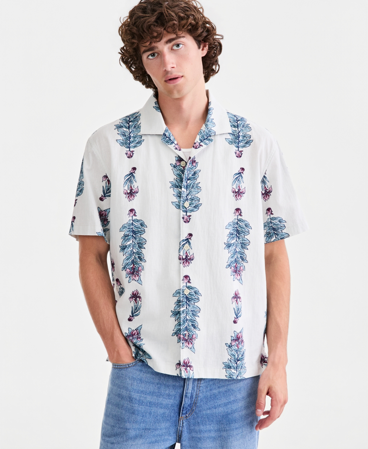 Click here for Sun + Stone Mens Michael Linen & Cotton Printed Ca... prices