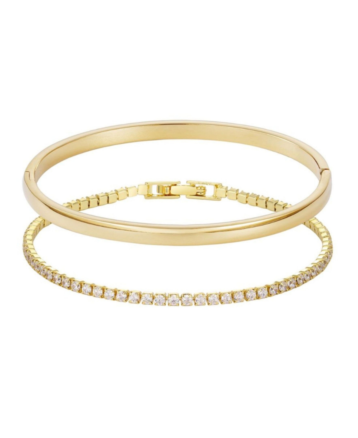 Click here for Adornia Gold Cuff and Tennis Bracelet Set - Gold prices