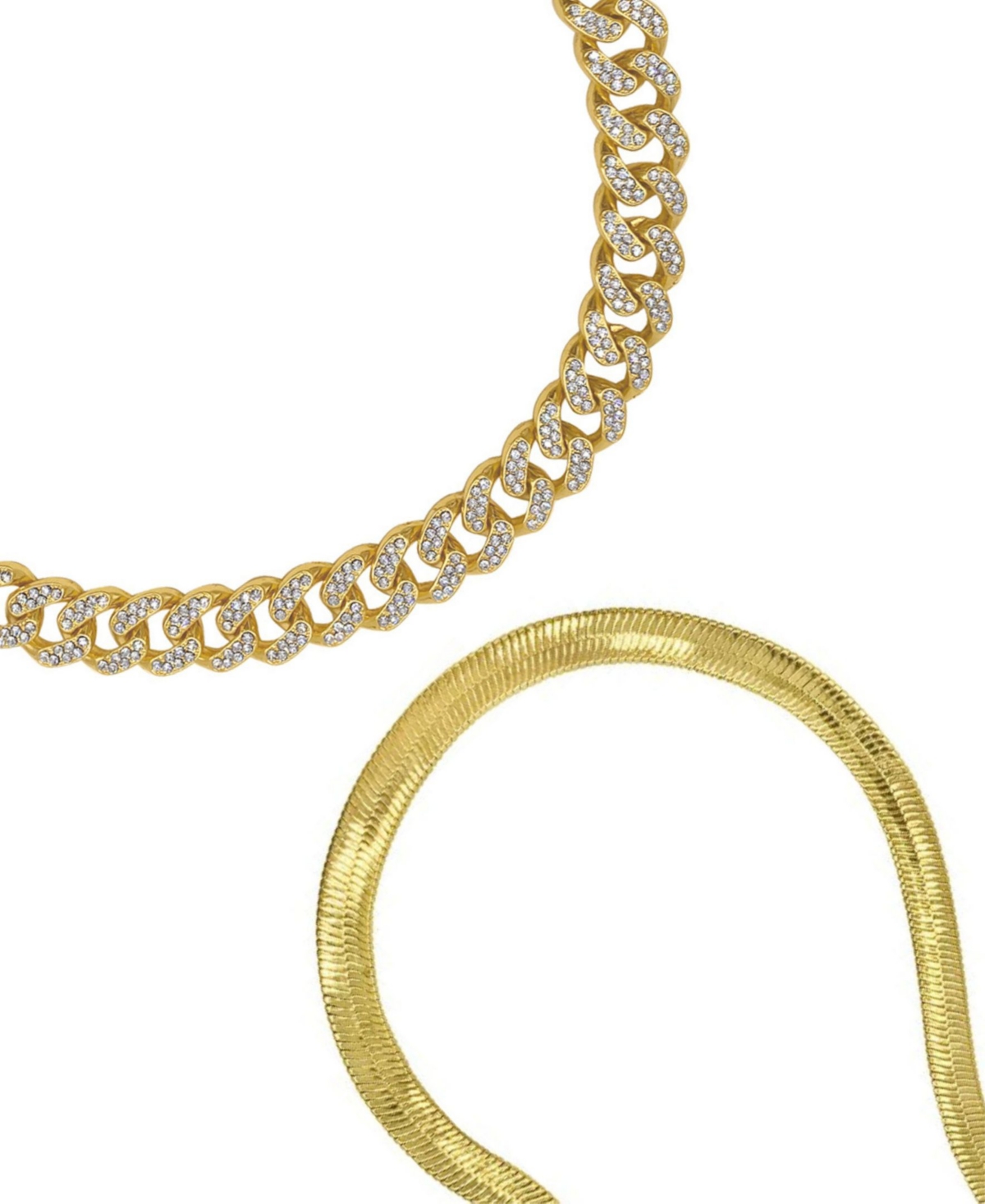 Click here for Adornia Gold 2-Piece Chunky Chain Necklace Set - G... prices