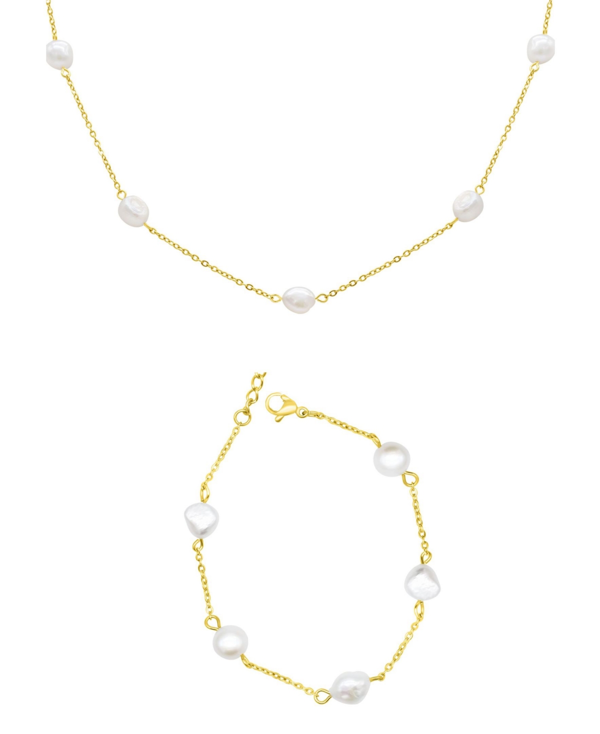 Click here for Adornia Freshwater Pearl Gold 2-Piece Necklace and... prices