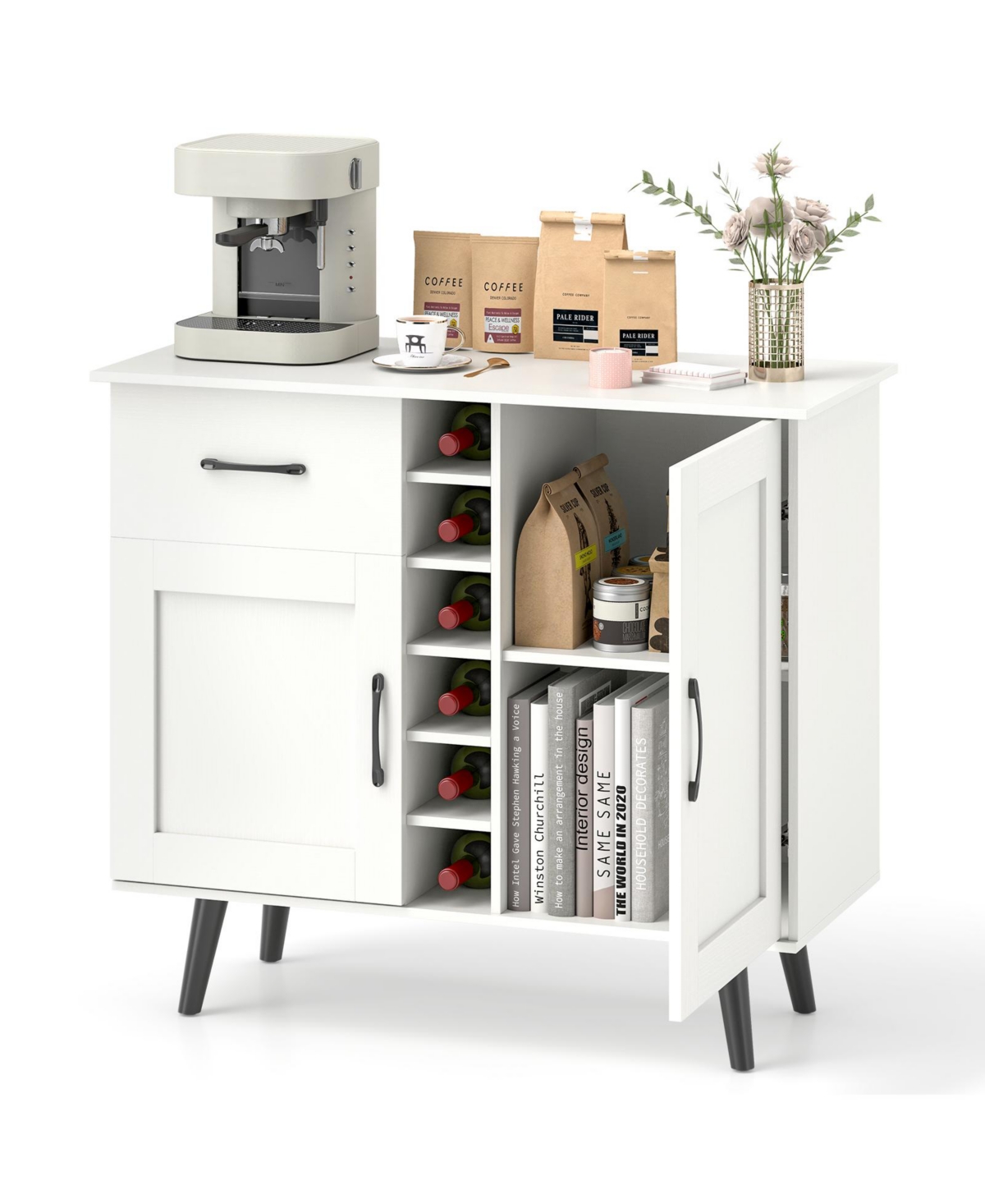 Click here for Sugift Modern Wine Bar Buffet Cabinet with Built I... prices