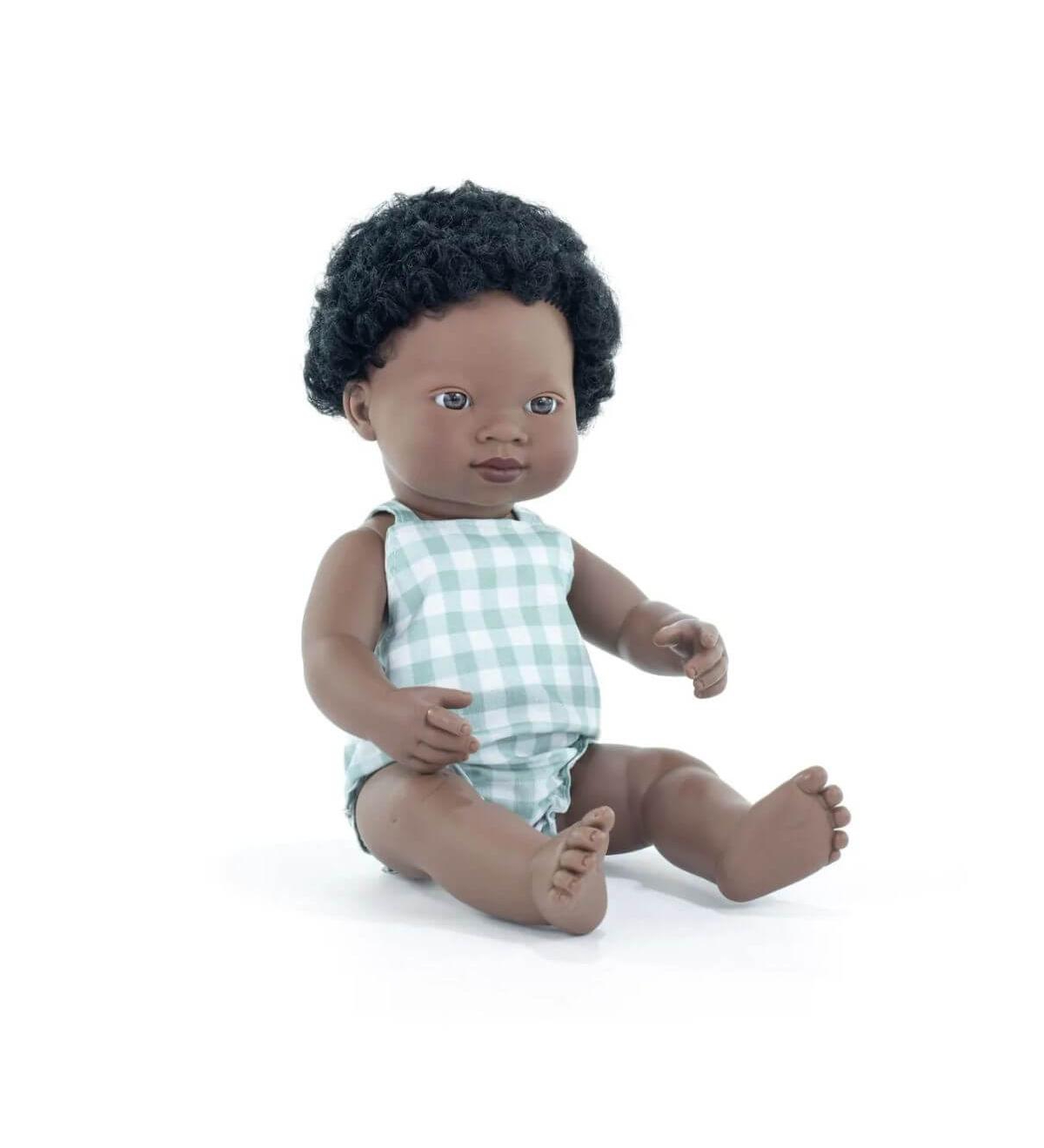 Click here for Miniland Baby Doll African Boy 15 inches in Box. M... prices