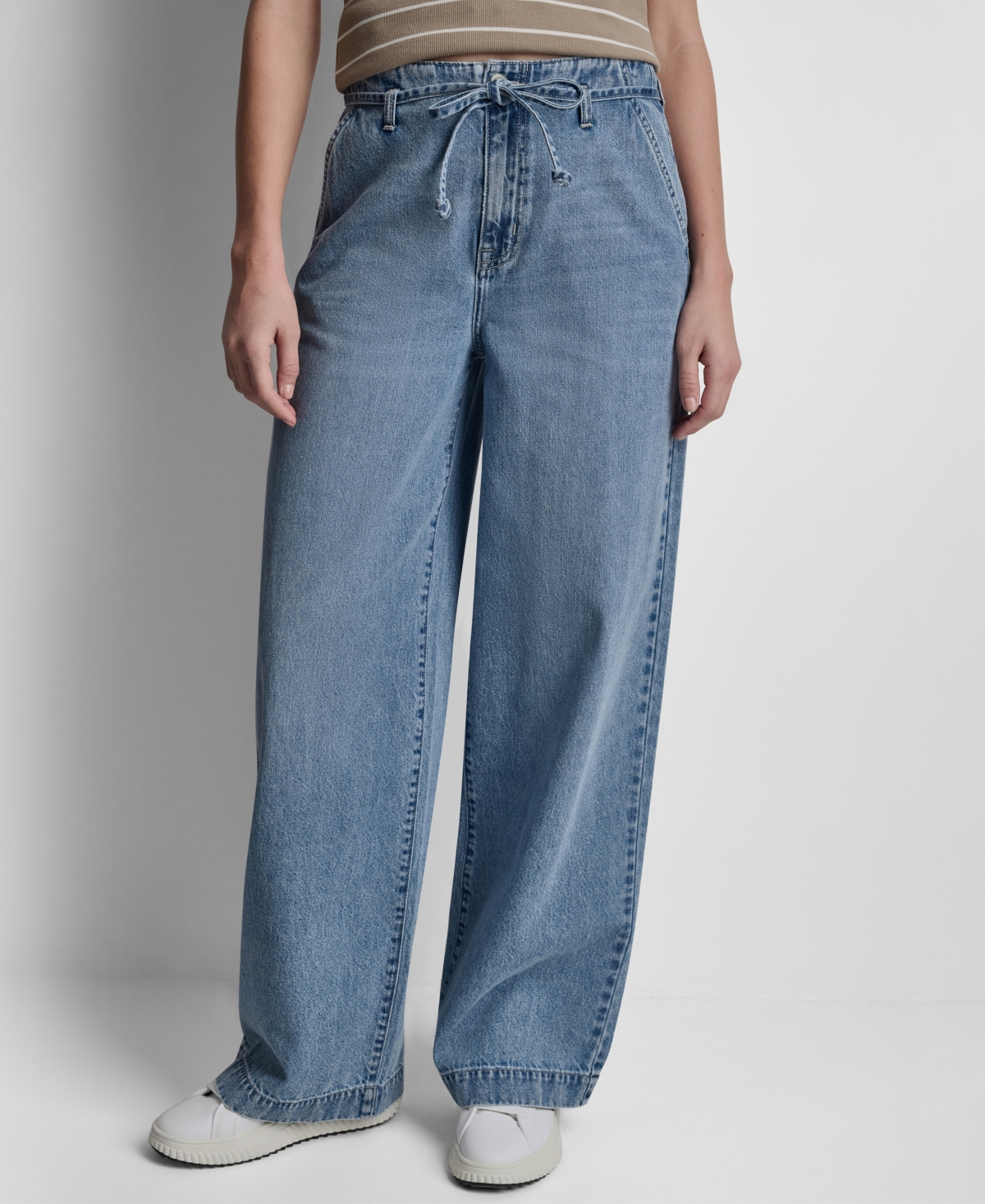 Click here for Dkny Jeans Womens High-Rise Wide-Leg Trousers - Ed... prices