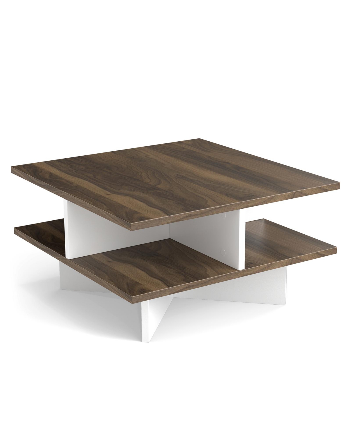 Click here for Slickblue Square Coffee Table 2 Tier 4 Storage Com... prices