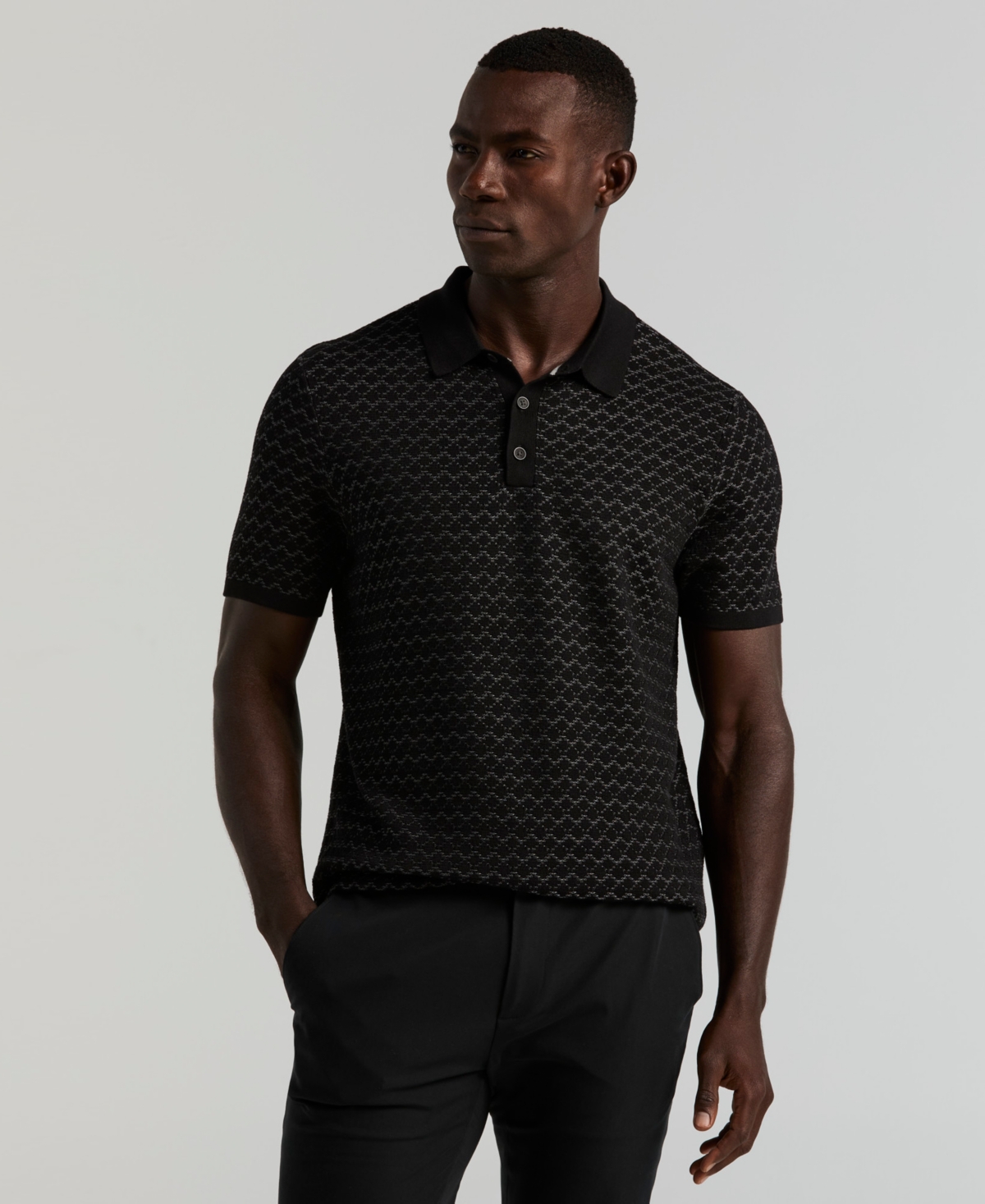 Click here for Perry Ellis Mens Geo Jacquard Short Sleeve Polo Sw... prices