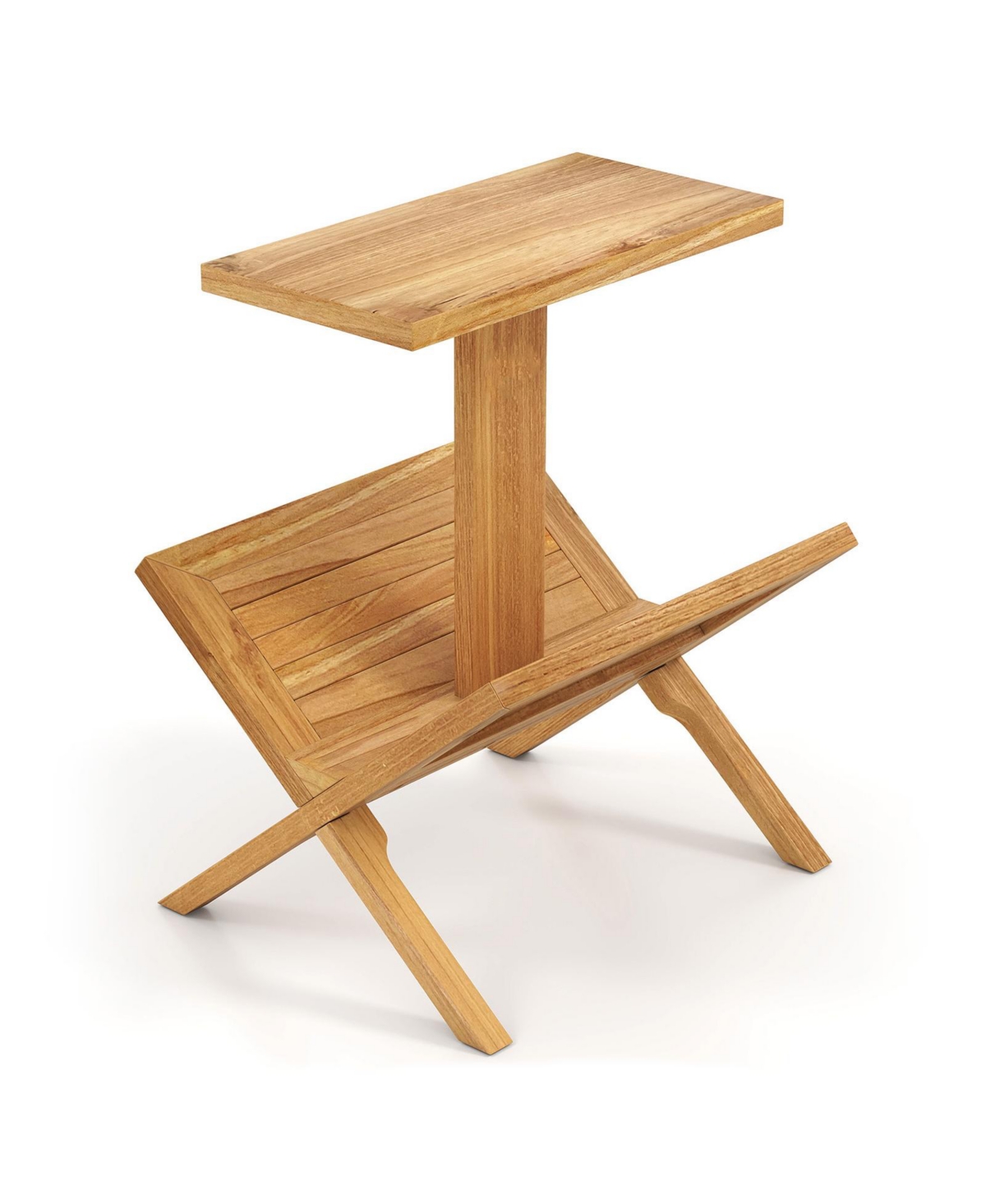 Click here for Slickblue Teak Wood 2-Tier Side Table with Built-I... prices