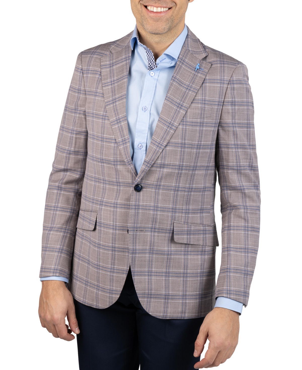 Click here for Tailorbyrd Mens Shadow Plaid Sport Coat - Grey prices