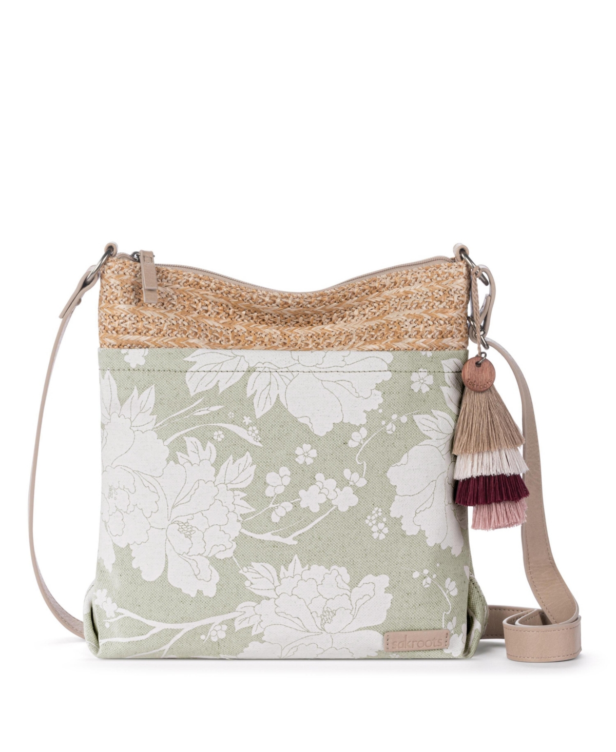 Click here for Sakroots Womens Banyan Crossbody - Natural wild fl... prices