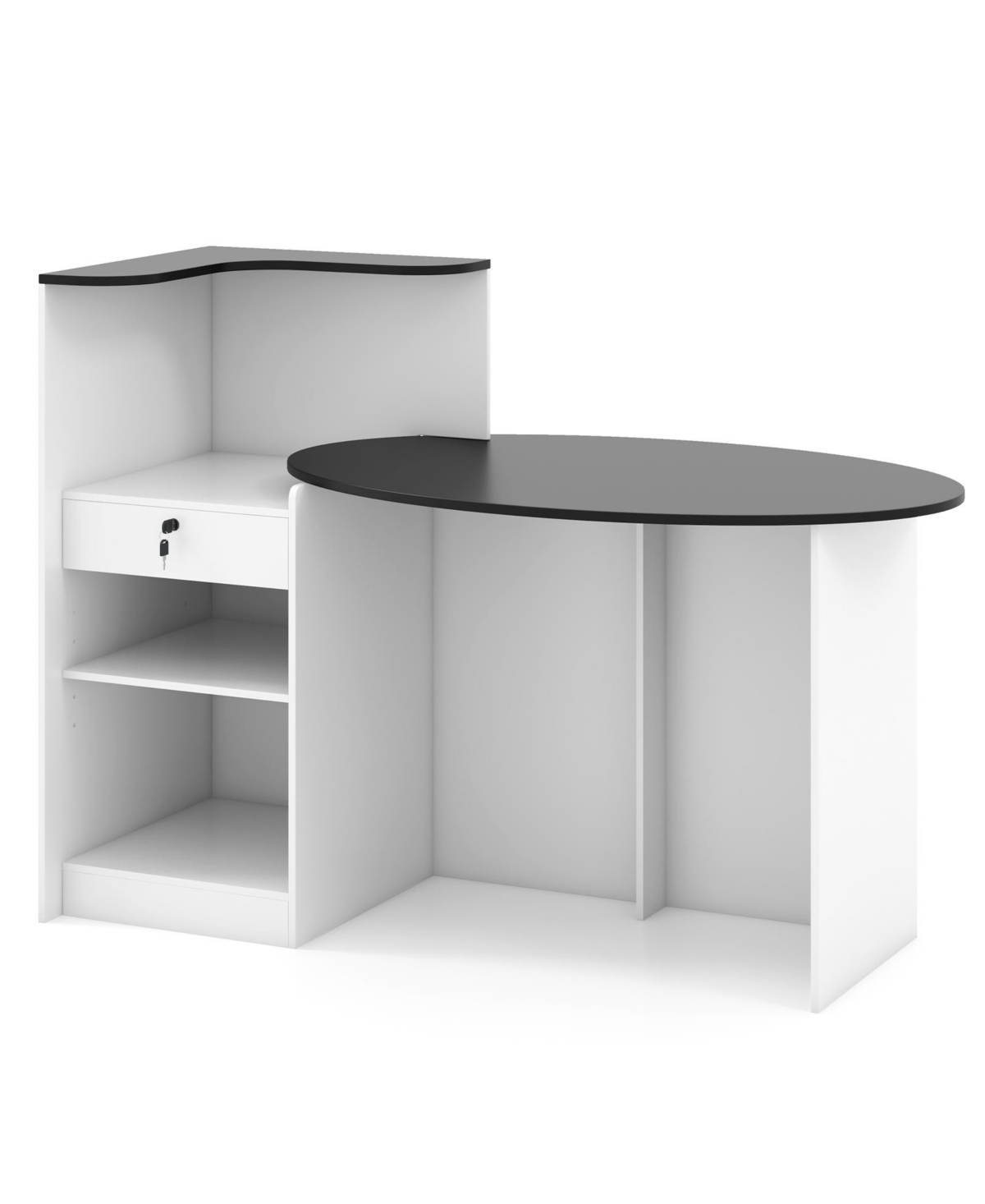 Click here for Slickblue Modern Reception Front Desk with Oval Ta... prices