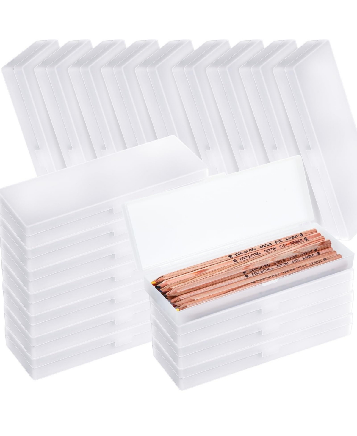 Click here for Gnuadz 100pcs Clear Plastic Pencil Box Hinged Lid... prices