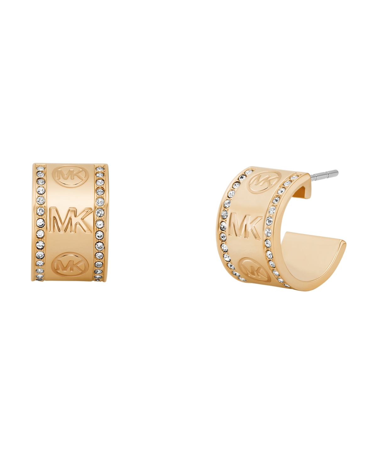 Click here for Michael Kors Pave Logo Hoop Earrings - Gold prices