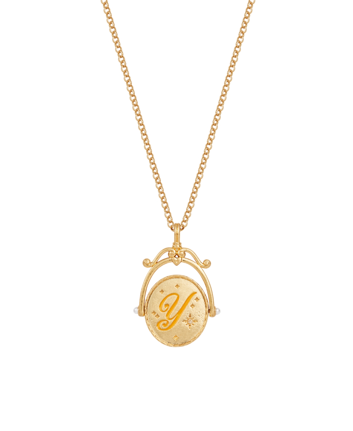 Click here for Fable England Y Initial Yarrow Gold Spinner Chain... prices