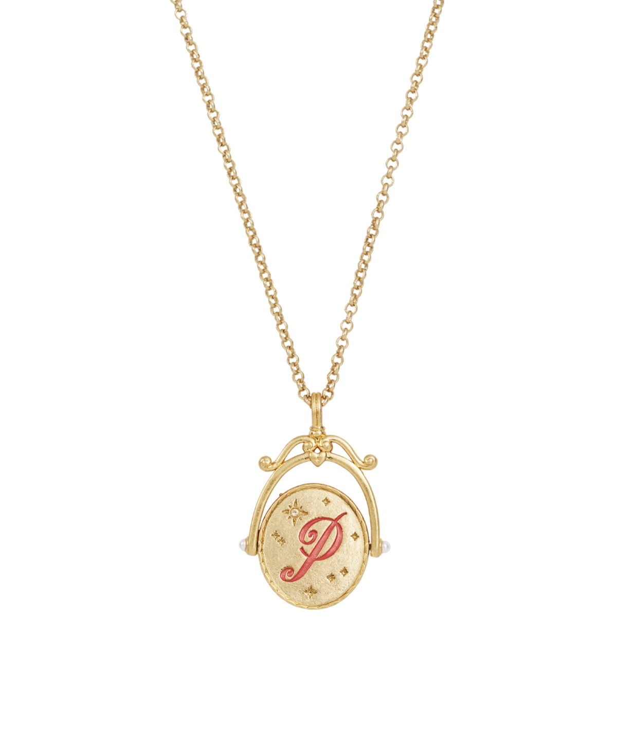 Click here for Fable England P Initial Peony Gold Spinner Chain N... prices