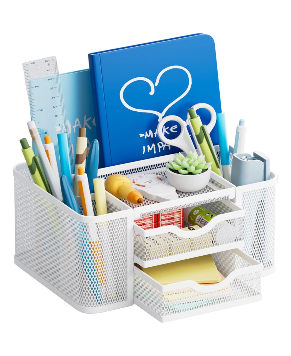 Click here for Gnuadz Mesh Desk Organizer Pen Holder 2 Drawer 5 C... prices