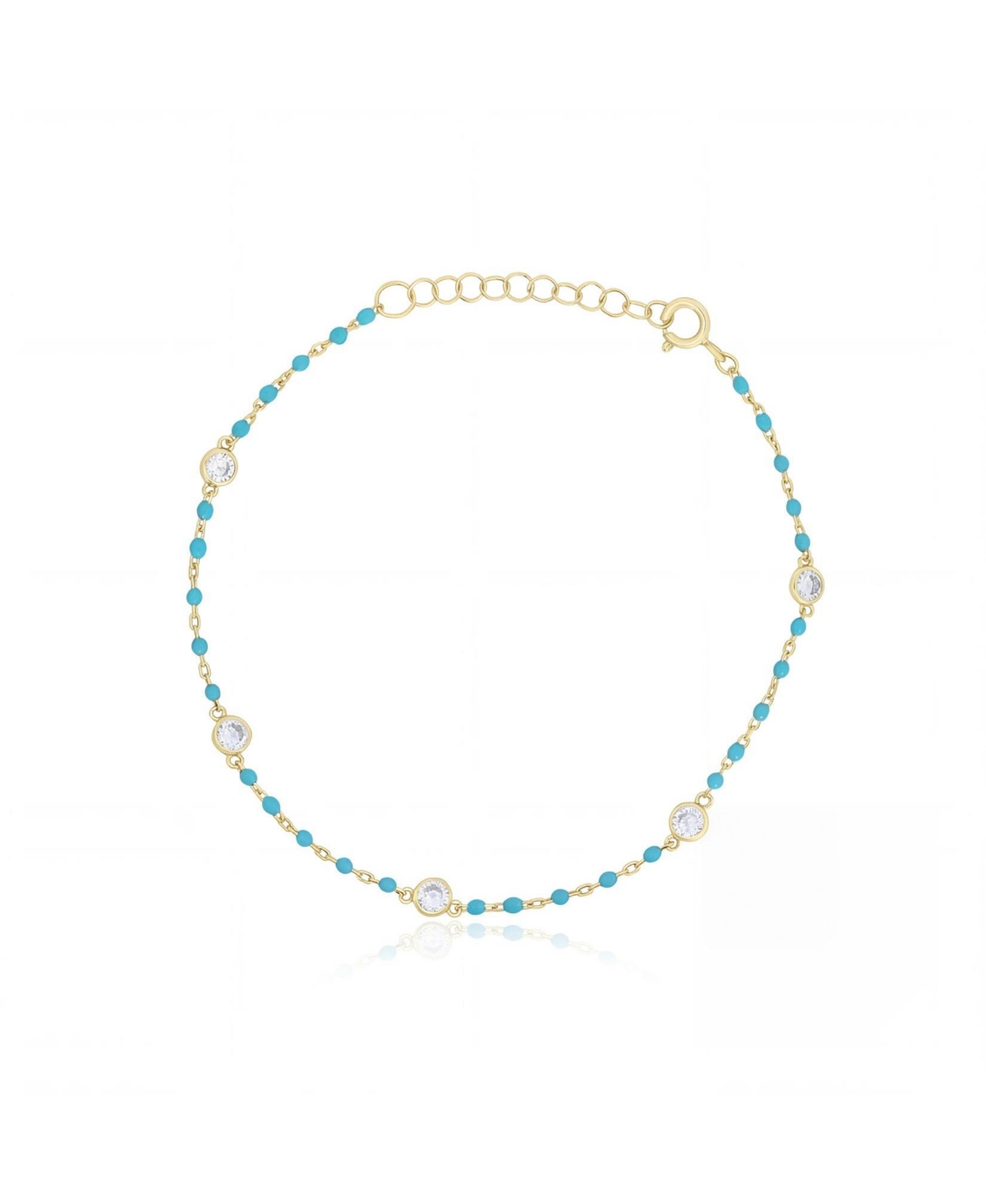 Click here for The Lovery Enamel Bead Cz Chain Bracelet 14K Gold... prices