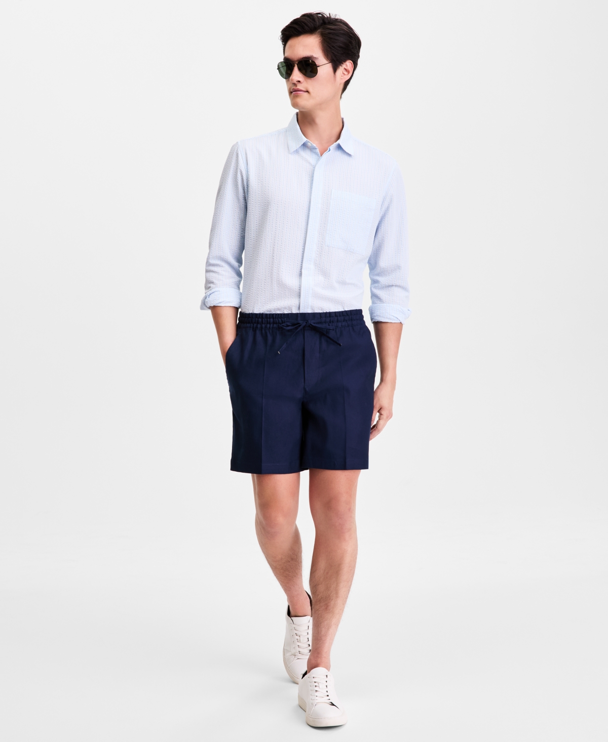 Click here for Alfani Mens Linen-Blend Pull On Shorts  Macys Excl... prices