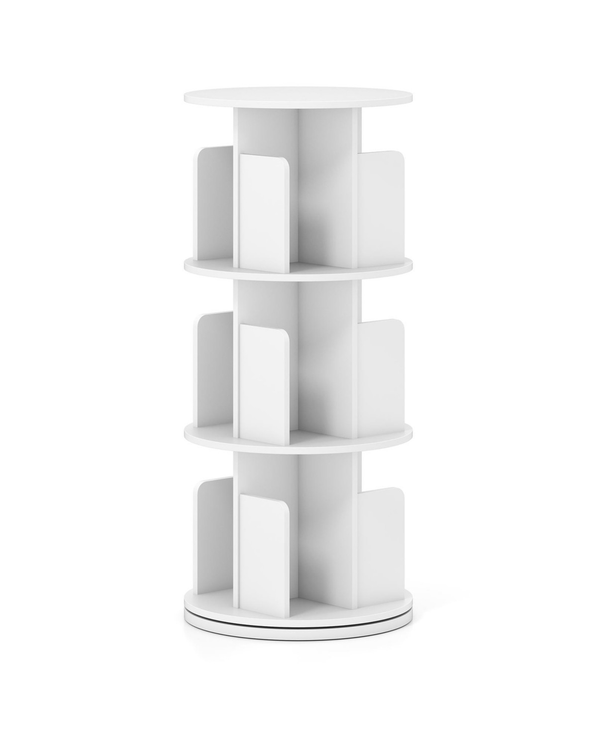 Click here for Sugift Three Tier Rotating Bookshelf with Dividers... prices