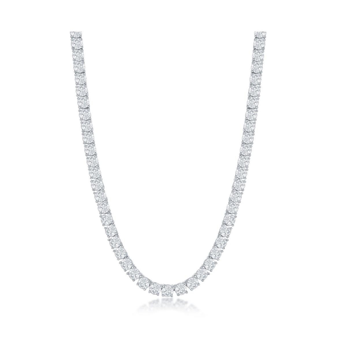 Click here for Metallo Stainless Steel  Round Cz Tennis Necklace... prices