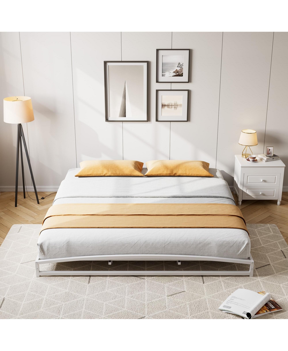 Click here for gaomon King Metal Platform Bed Frame Steel Slats N... prices