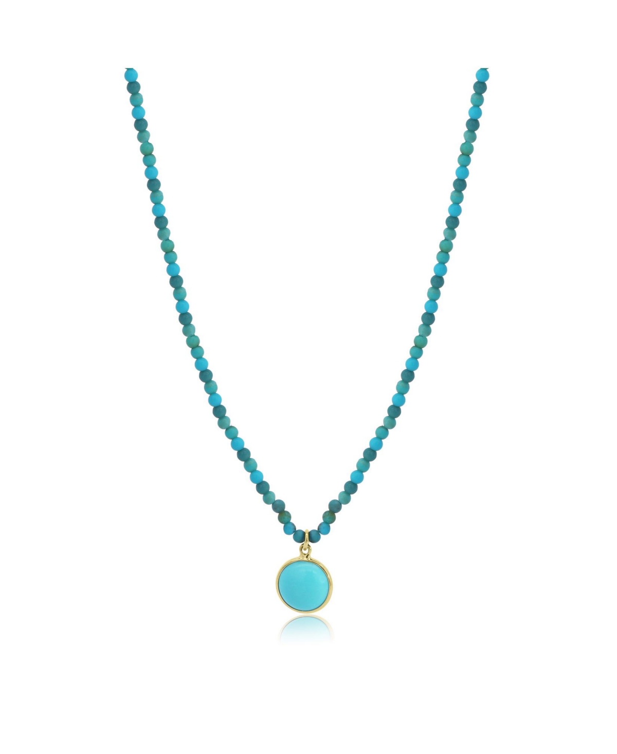 Click here for The Lovery Turquoise Bead Bezel Necklace 14K Yello... prices