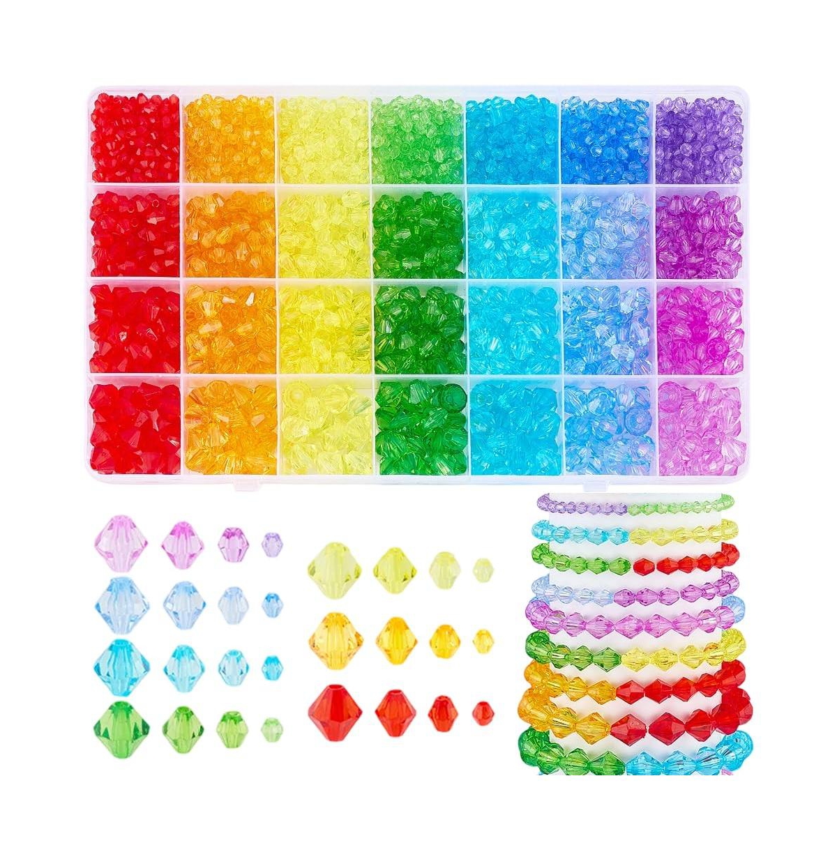 Click here for Gnuadz 2310pcs Crystal Beads Faceted Bicone Transp... prices