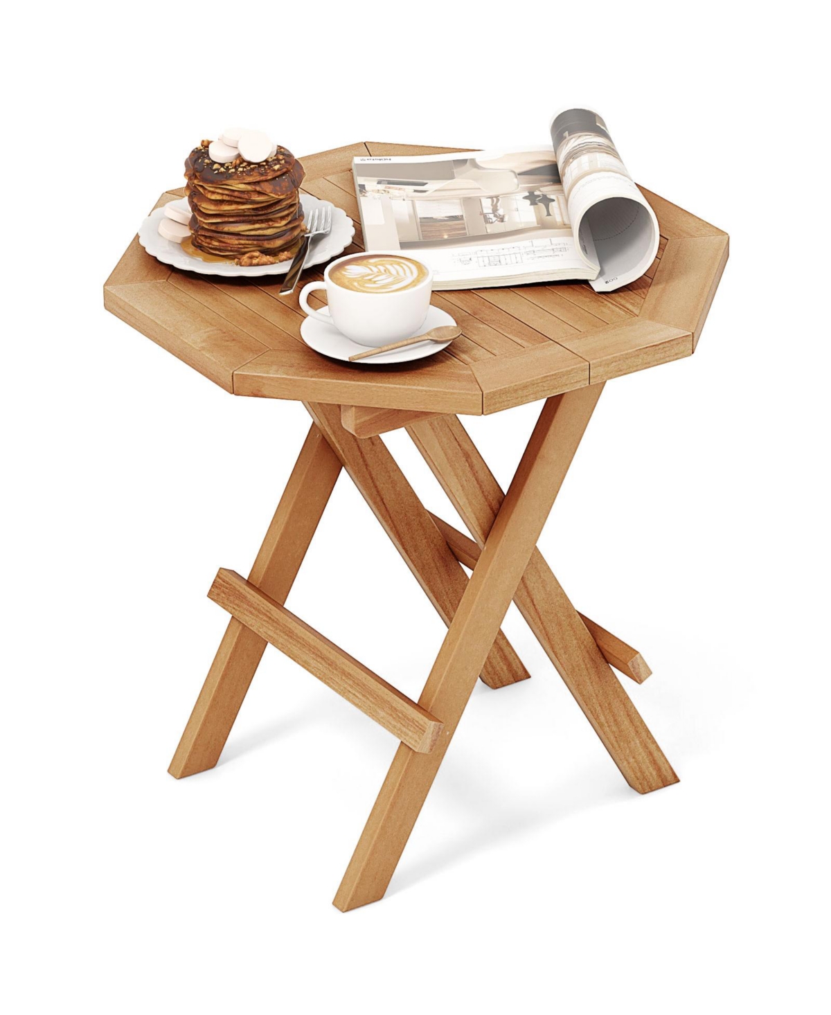 Click here for Gymax Patio Folding Side Table w/ X-shaped Legs an... prices