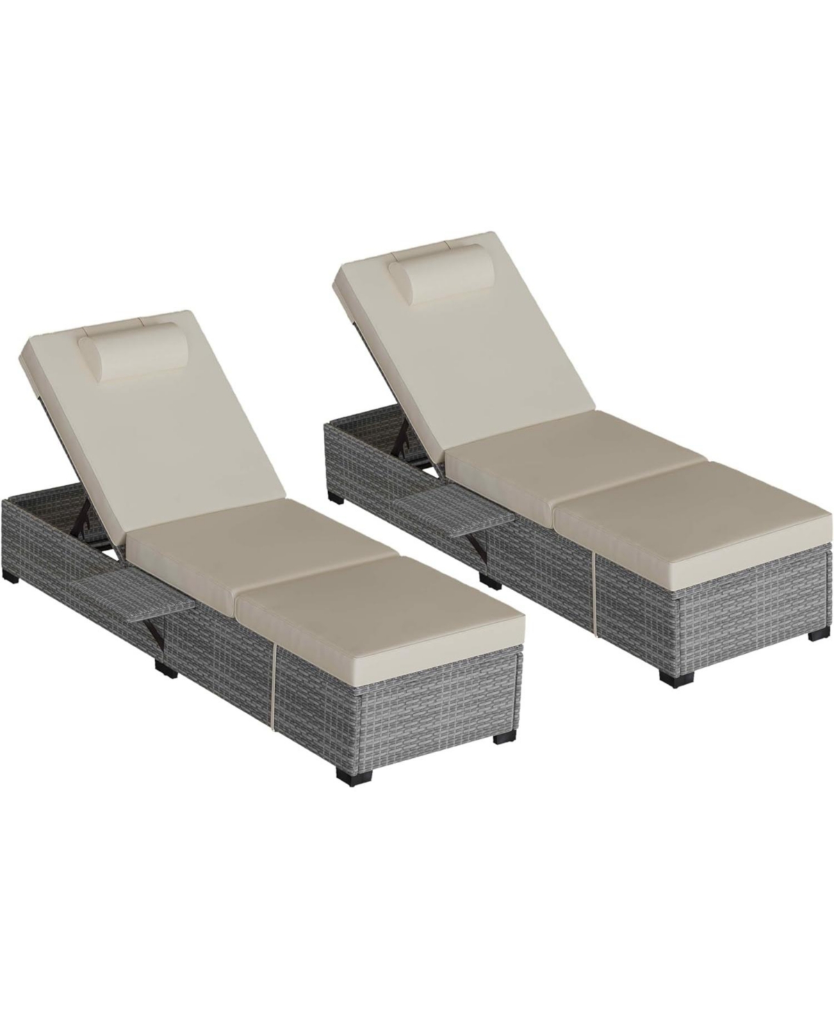 Click here for gaomon Set of 2 Adjustable Chaise Lounge Chairs wi... prices