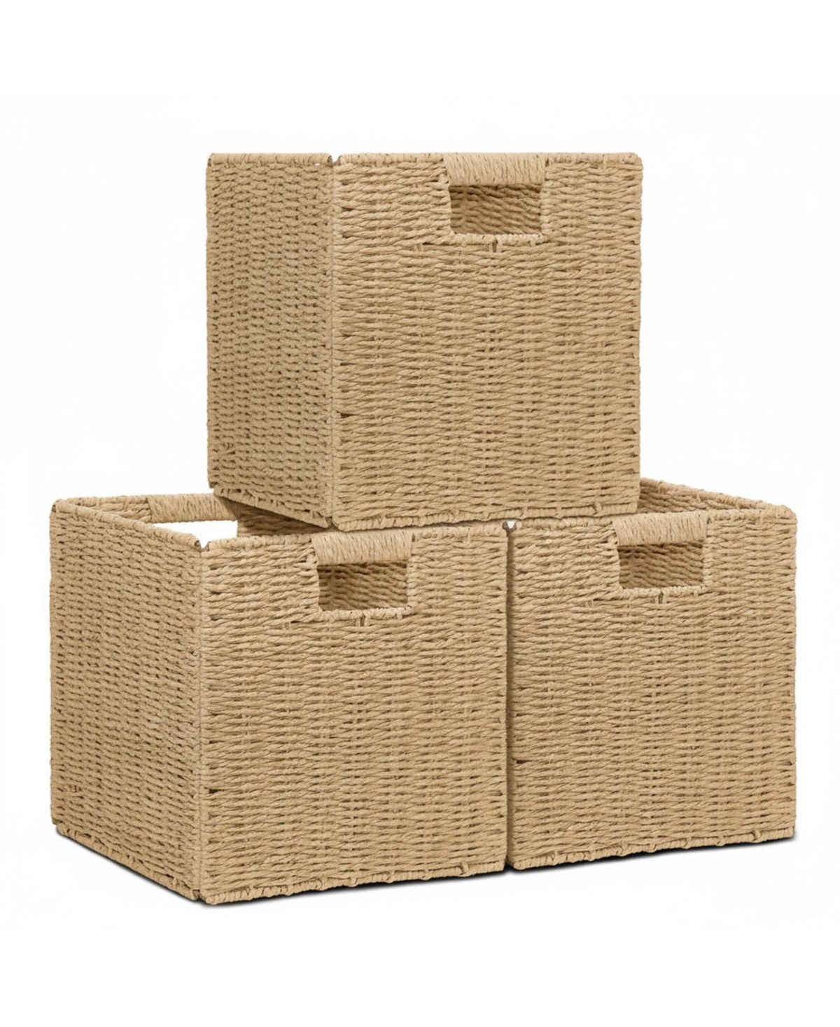 Click here for Yigii 3 Pack Wicker Storage Baskets Foldable Handw... prices