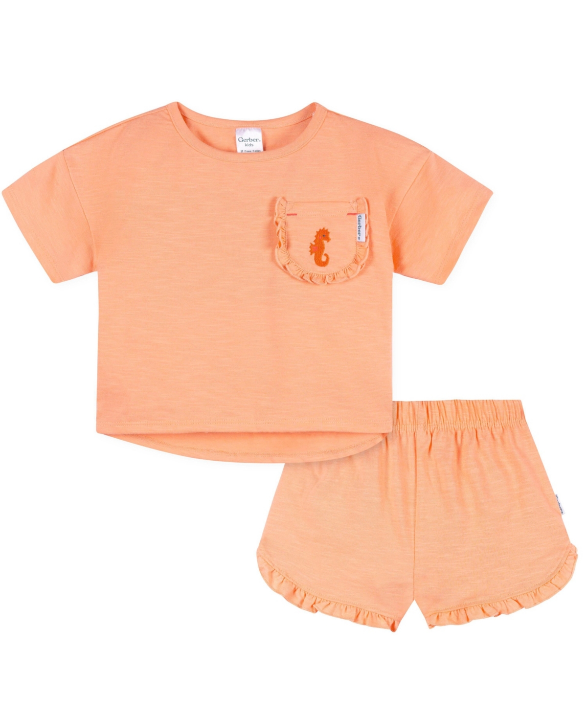 Click here for Gerber Baby Girls 2-Piece Pocket Tee and Shorts Se... prices