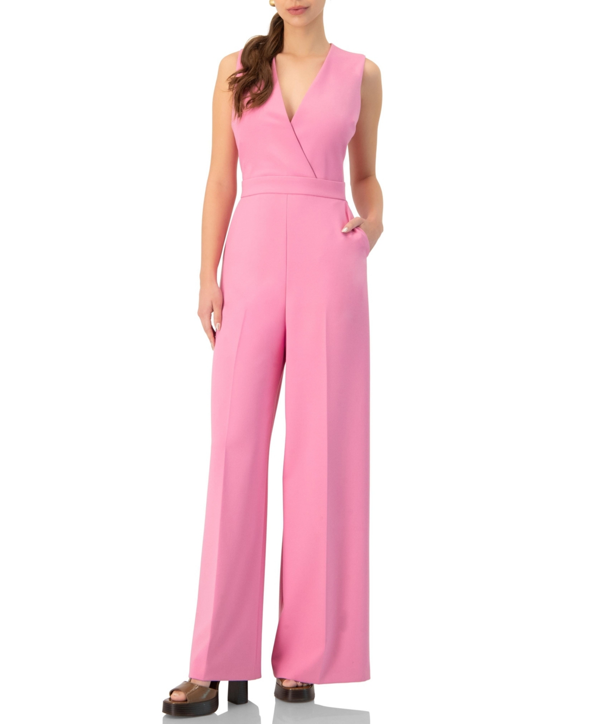 Click here for Ivonne Womens V-Neck Sleeveless Wide-Leg Jumpsuit... prices