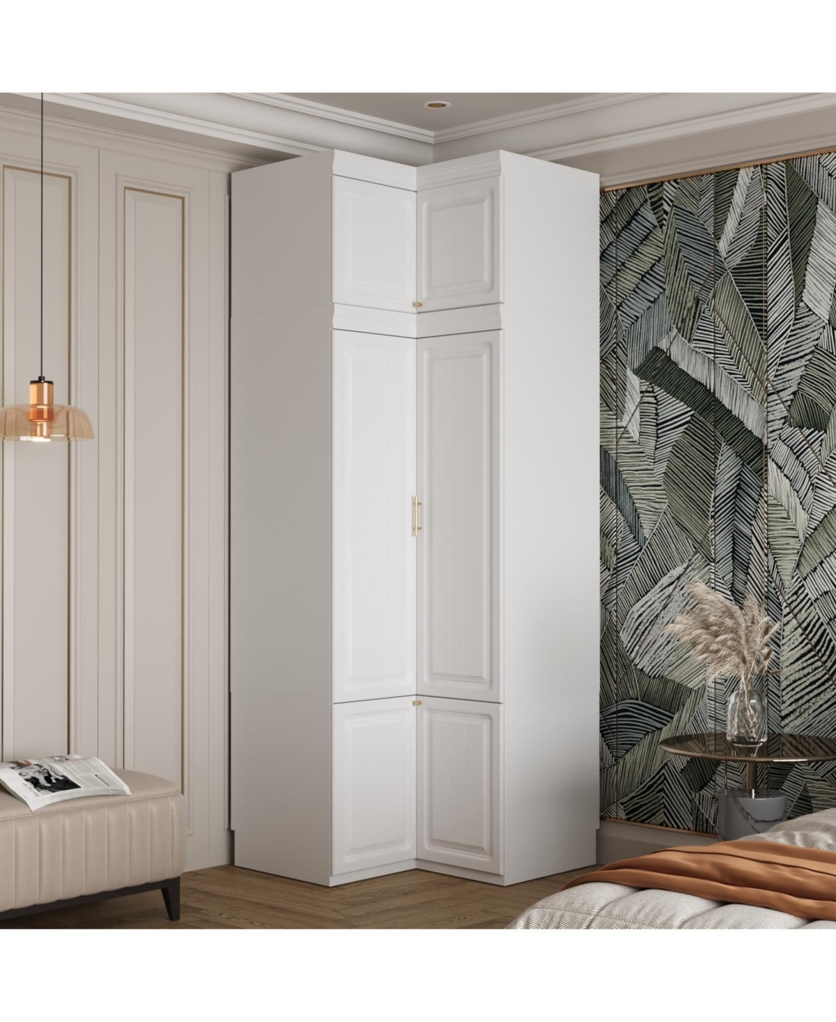 Click here for Homsee Wood 6-Door Corner Wardrobe Armoires with S... prices