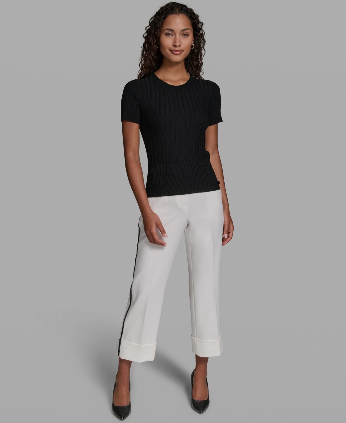 Click here for Karl Lagerfeld Paris Womens Crew Neck Sweater - Bl... prices