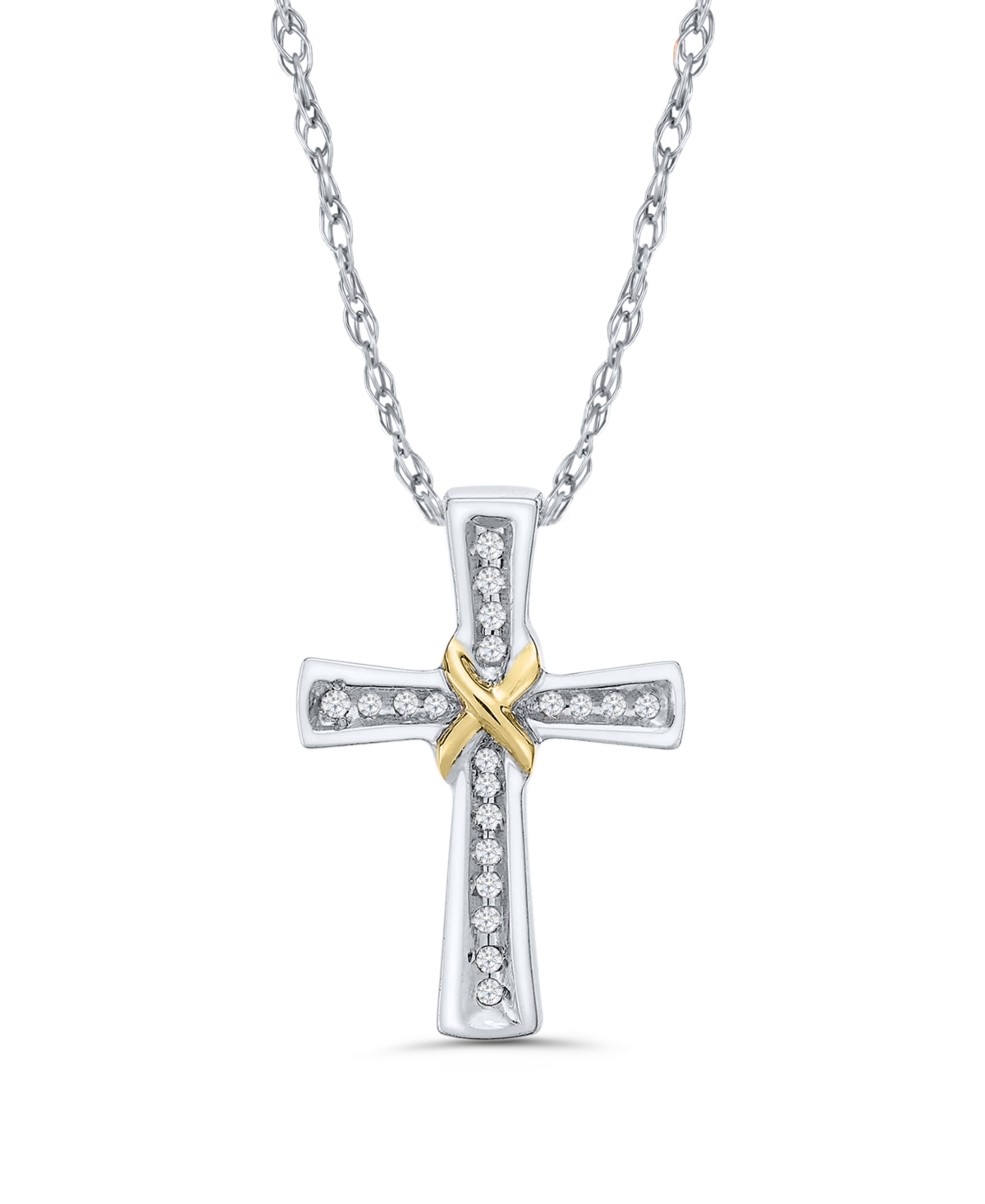 Click here for Diamond Cross Pendant Necklace (1/10 ct. t.w.) in... prices