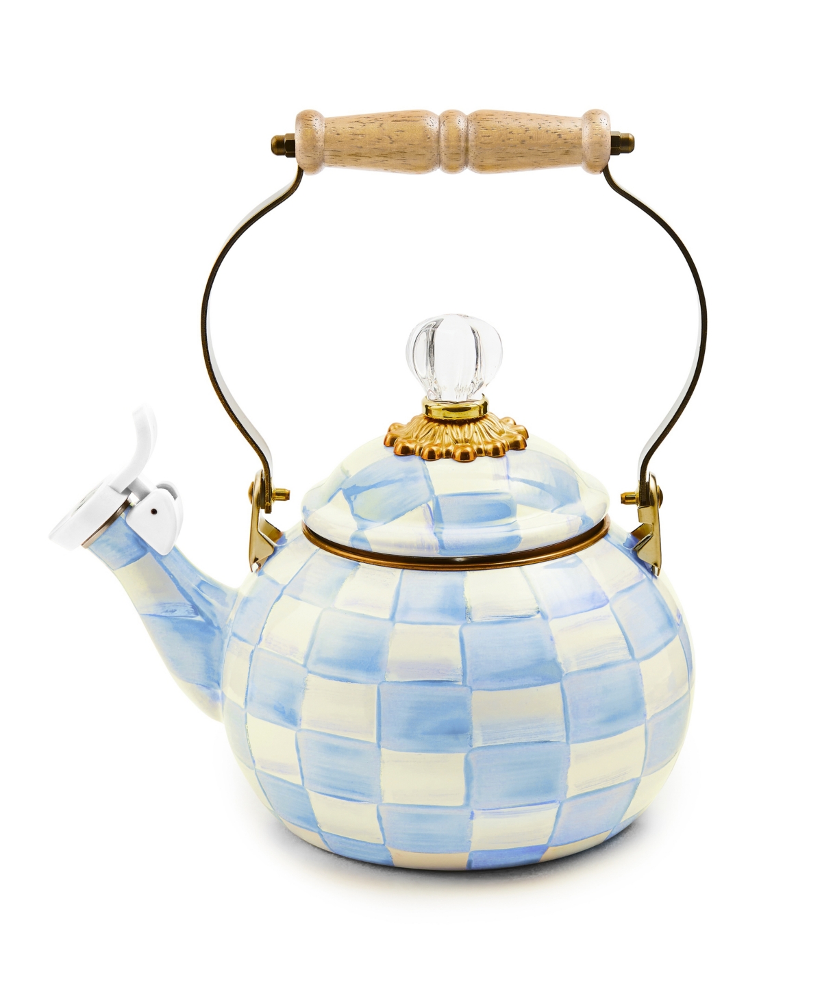 Click here for MacKenzie-Childs Check Whistling Tea Kettle - Sky... prices