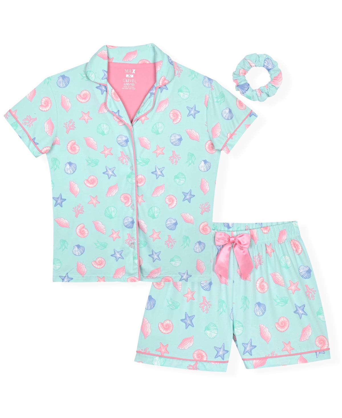 Click here for Max & Olivia Girls 6-16 Aqua Seashell Top and Shor... prices