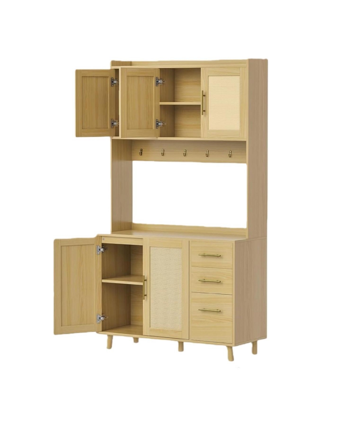 Click here for gaomon Kitchen Pantry Cabinet with Rattan Doors an... prices