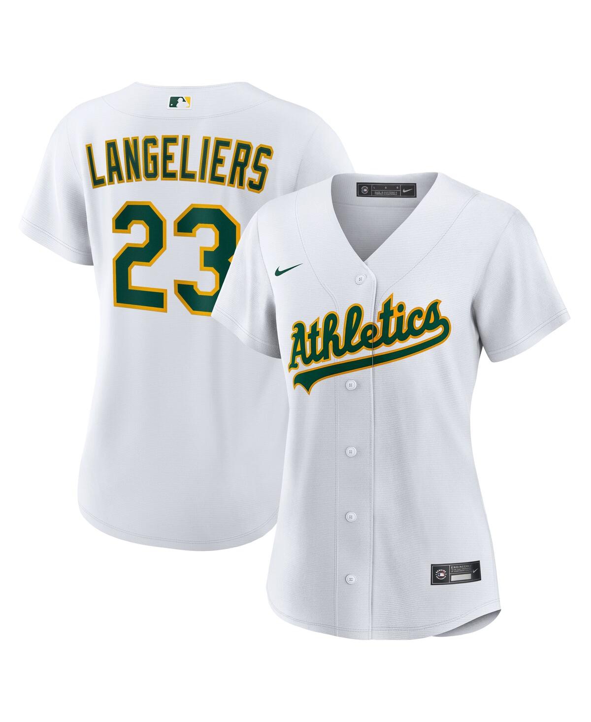 Click here for Nike Womens Shea Langeliers White Athletics Home R... prices
