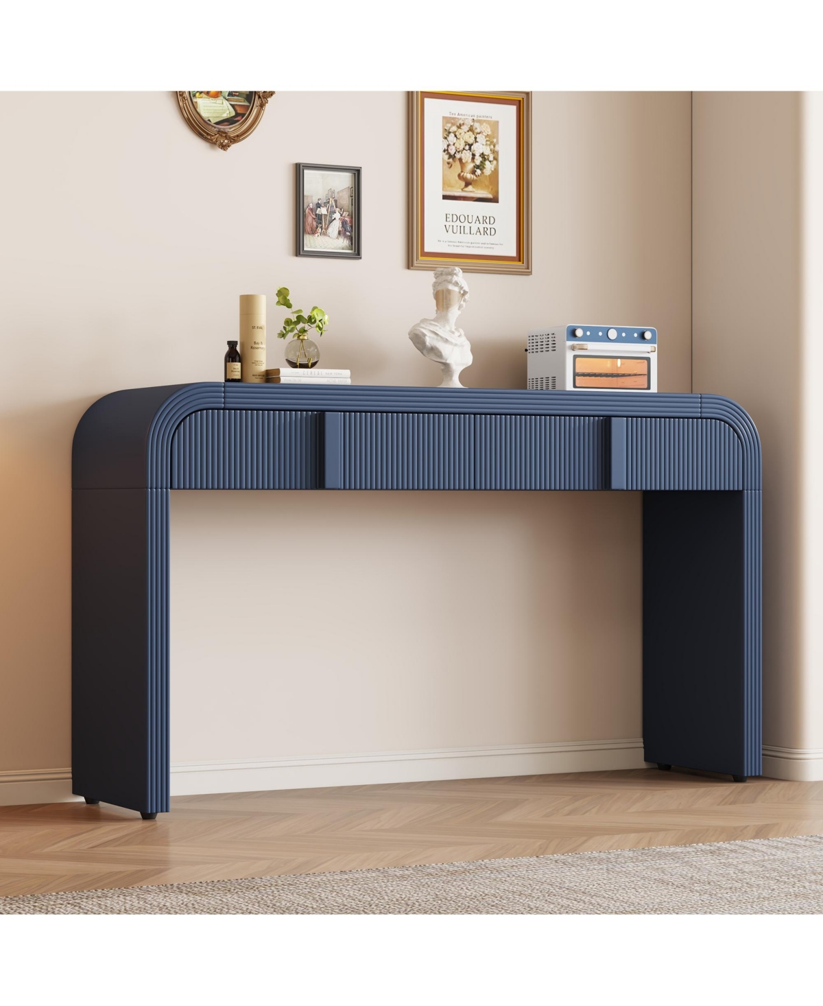 Click here for Rainsken 55" Modern Fluted Sofa Table  Curved... prices