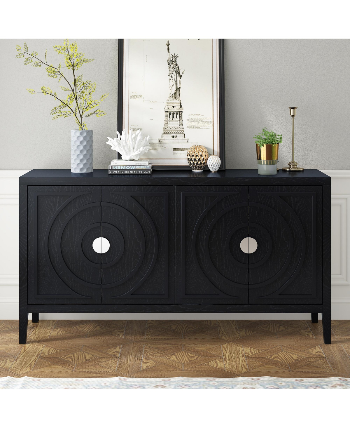 Click here for Rainsken Retro Storage Sideboard  4-Door Buffet Ca... prices