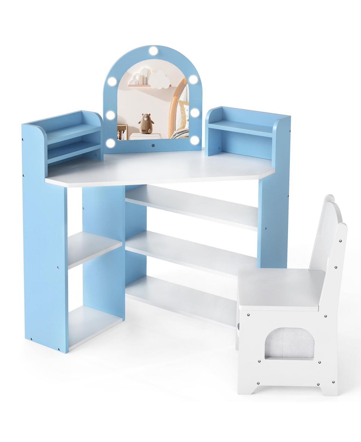 Click here for Slickblue 2-in-1 Toddler Vanity Set with Mirror an... prices
