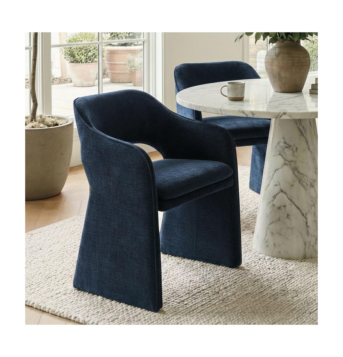 Click here for Maison Boucle Set of 2 Chenille Dining Chairs  19-... prices