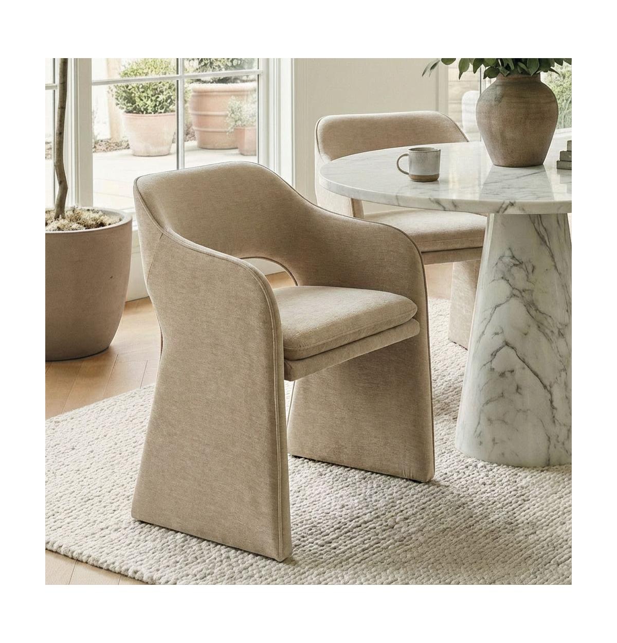 Click here for Maison Boucle Set of 2 Chenille Dining Chairs  19-... prices