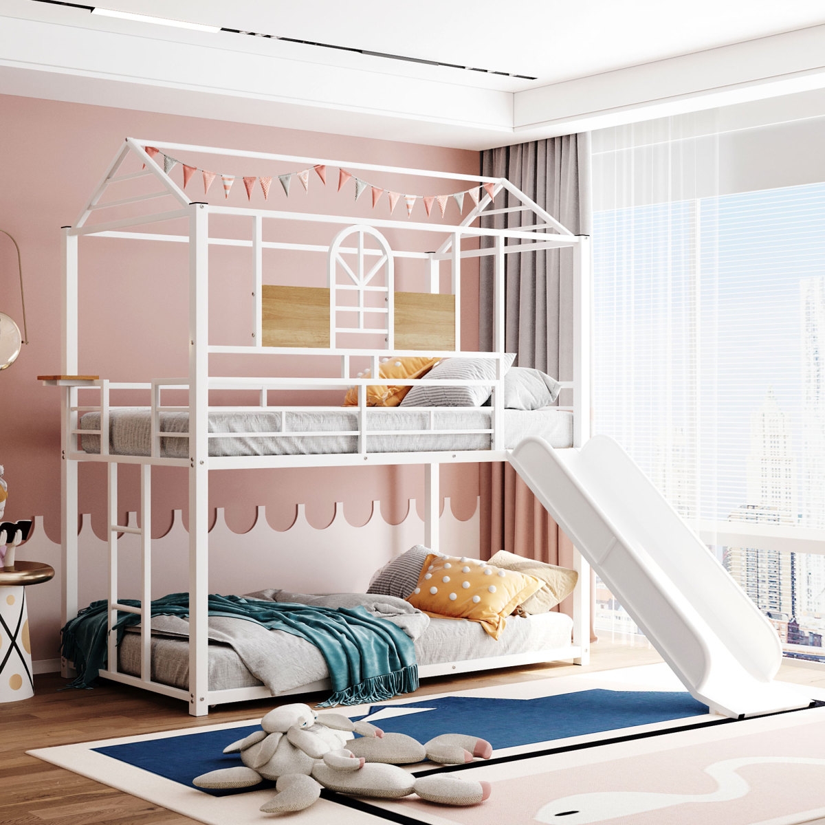 Click here for Streamdale Furniture Metal Twin House Bunk Bed wit... prices