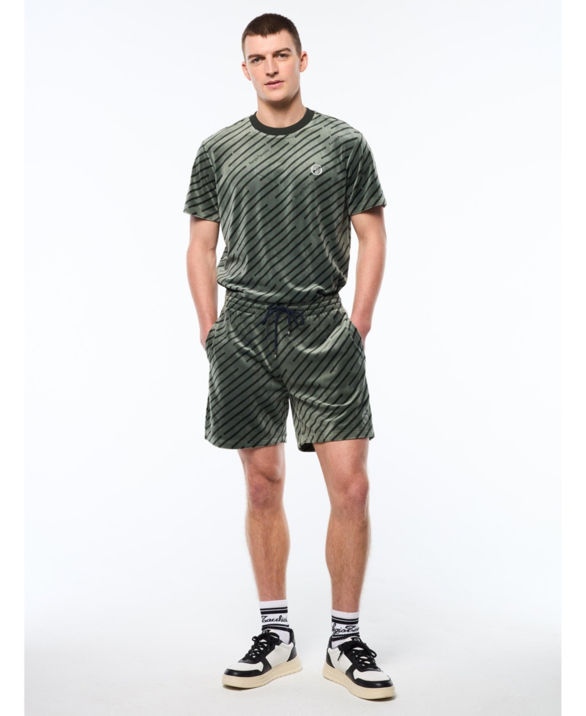 Click here for Sergio Tacchini Mens Obliquo Velour Short - Agave... prices