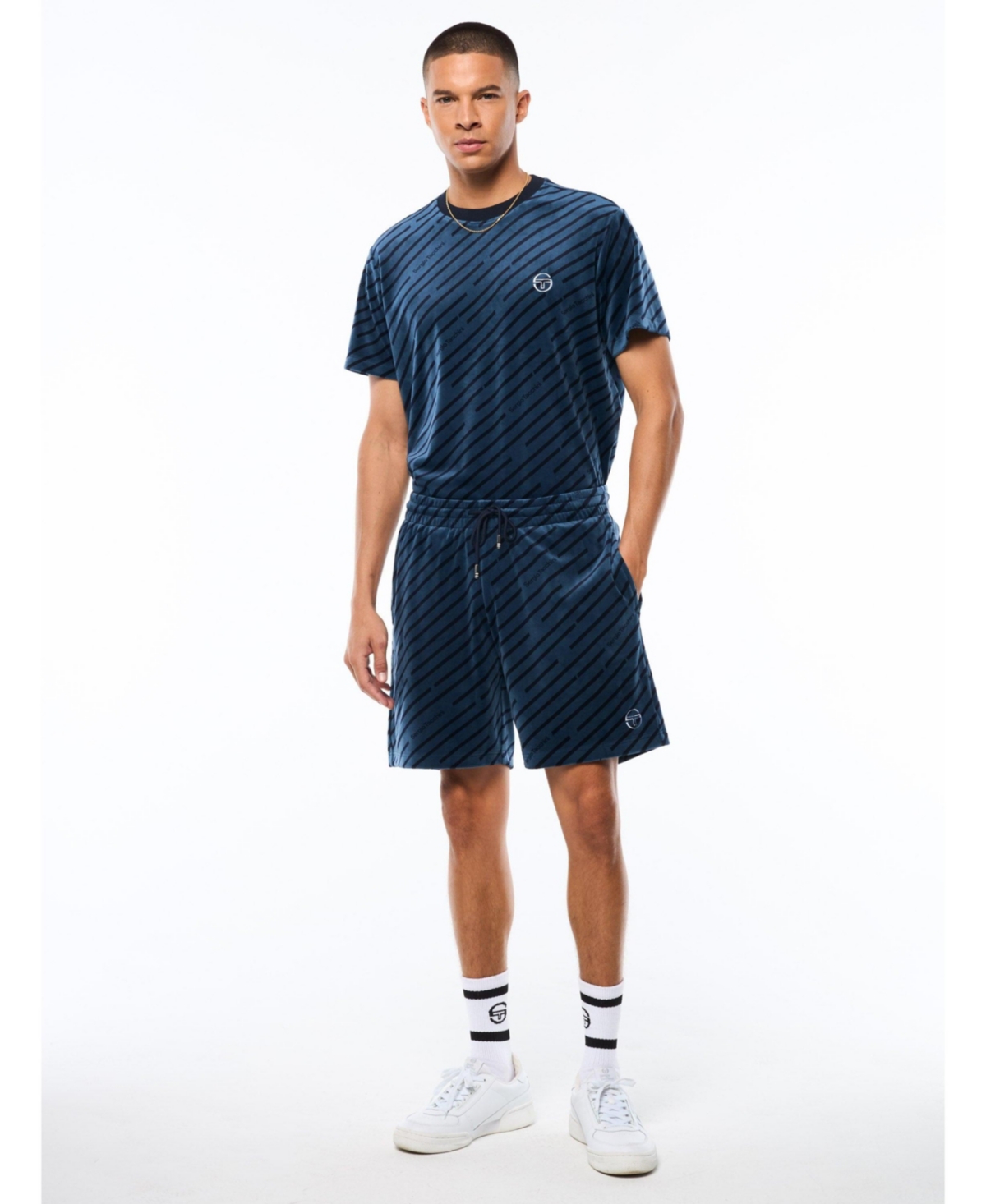 Click here for Sergio Tacchini Mens Obliquo Velour Short - Key la... prices