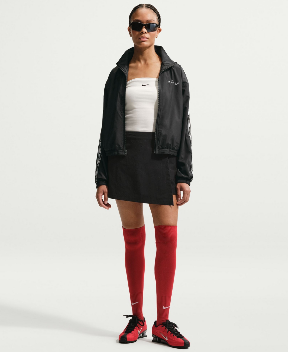 Click here for Nike Womens Loose Fit Zipper Front Mock Neck Polye... prices