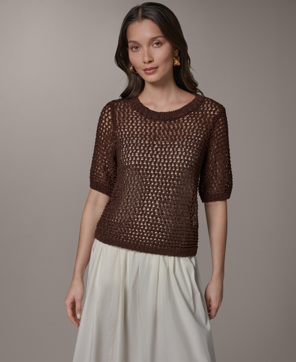 Click here for Donna Karan Weekend Womens Crewneck Short-Sleeve S... prices