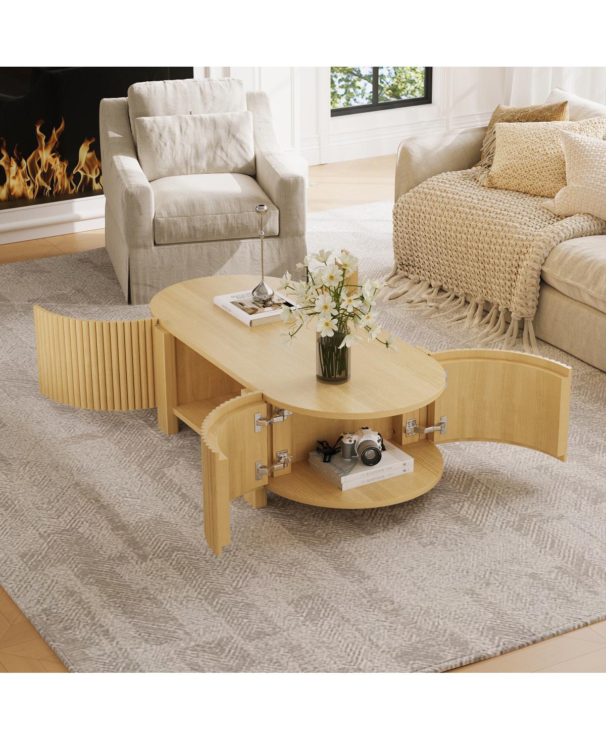Click here for Streamdale Furniture Oval Fluted Coffee Table with... prices