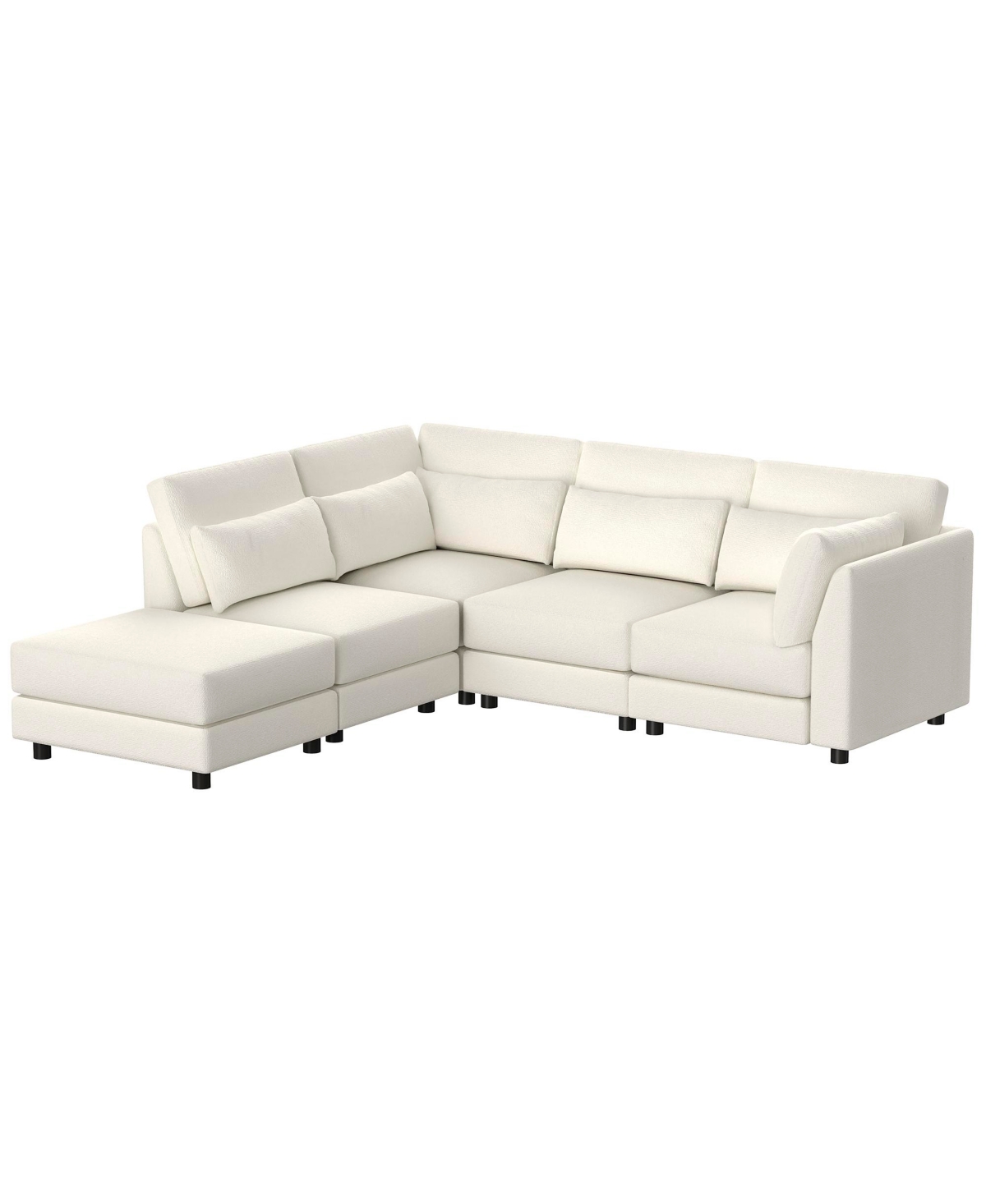 Click here for Sugift 5 - Piece Upholstered Sectional  Sofa Set -... prices